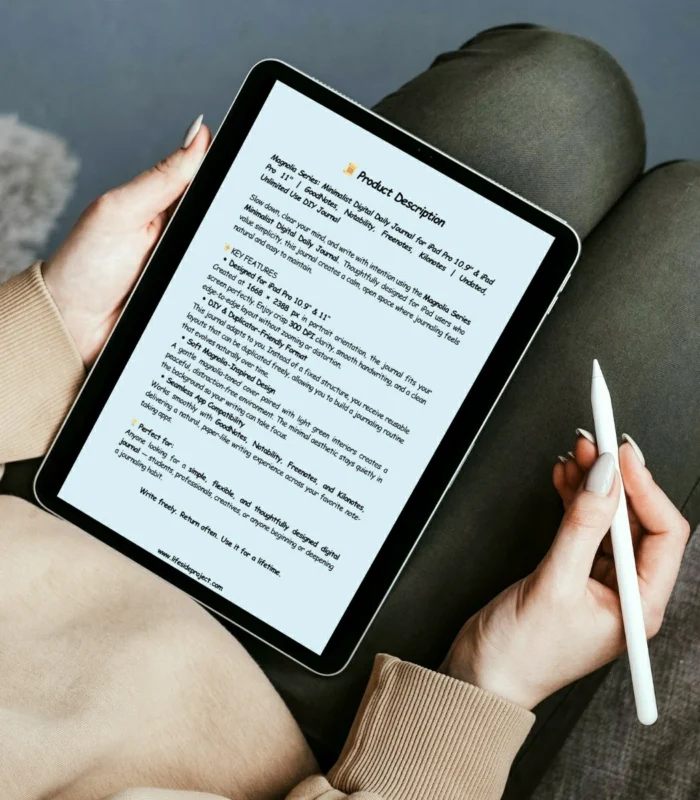 Magnolia Series: Minimalist Digital Daily Journal for iPad Pro 10.9 ...
